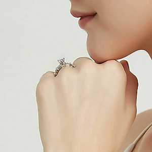 BERRICLE Sterling Silver Solitaire Wedding Engagement Rings 0.7 Carat Cubic Zirconia CZ Heart Ring for Women, Rhodium Plated Size 6