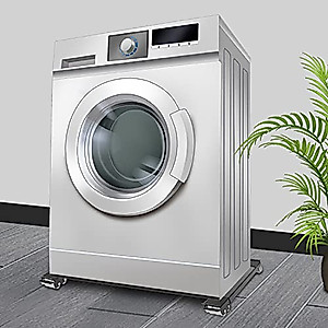 Washing Machine Base Heavy Duty Extensible Appliance Roller 500KG 17-28 Inch Adjustable Extendable Appliance Trolley Roller Wheels Compact Washing Machine Refrigerator Stand with Brake