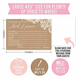 50 Wedding Advice Cards For Bride and Groom Rustic Bridal Shower Games For Guests, Wedding Card Boxes For Reception, Wedding Guest Book Alternative, Wedding Games For Guests, Advice For The Bride Card