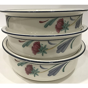 LENOX POPPIES ON BLUE SOUP/CEREAL BOWLS