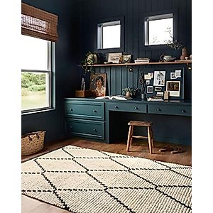 Chris Loves Julia x Loloi Alice Collection ALI-04 Cream / Charcoal 5'-2" x 7'-6" Area Rug