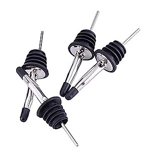 24 Pack Liquor Pour Spouts Set - Stainless Steel bottle spout and Liquor Pourers Dust Caps Covers