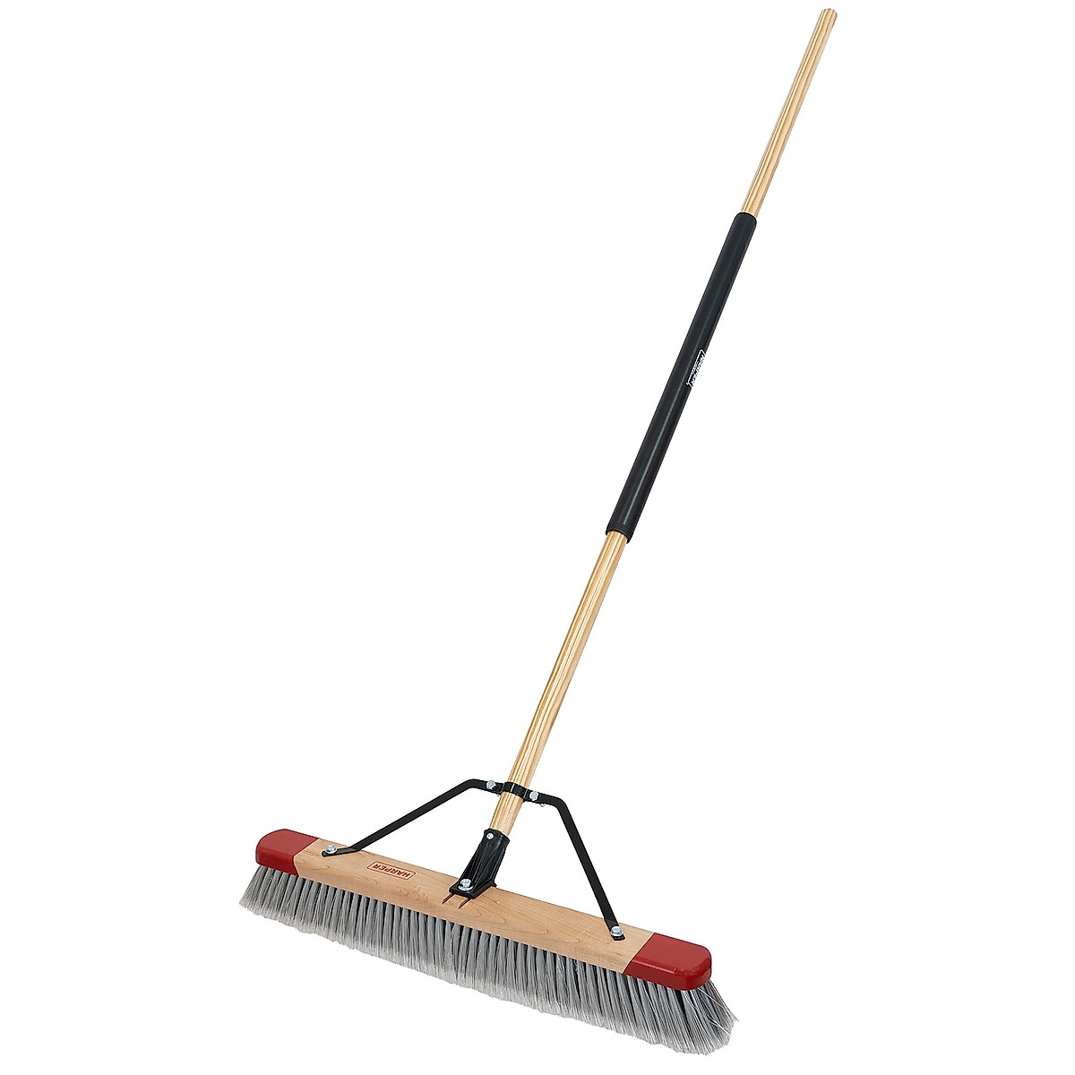 Harper 20201014 24 in. Premium Indoor Smooth-Surface Push Broom with Flagged Bristles, Gray