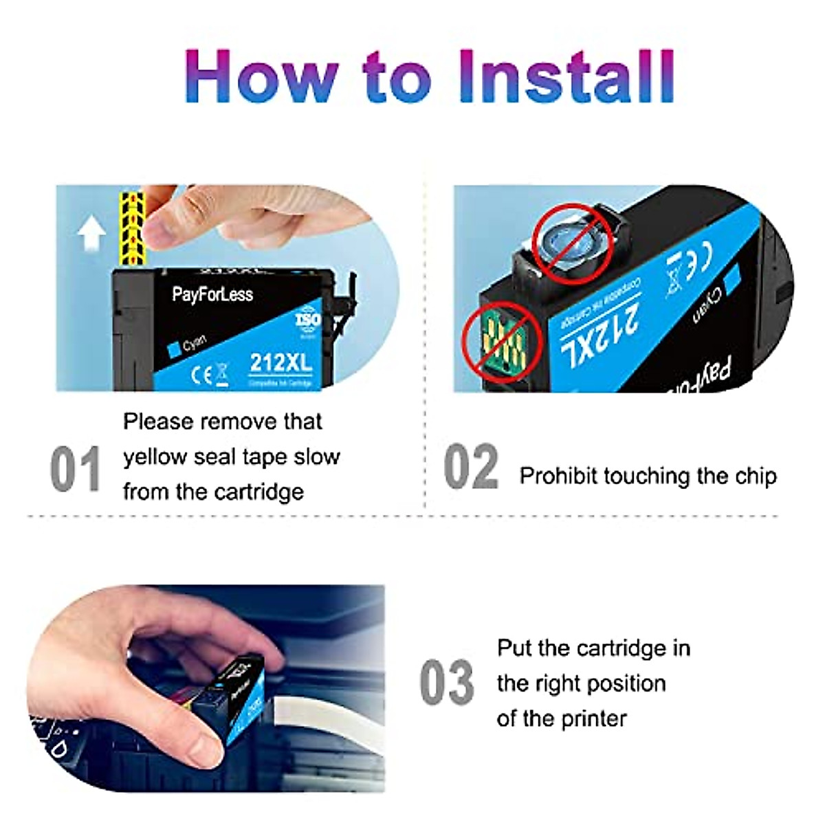 212XL Ink Cartridges for Epson 212XL T212XL 212 XL for Expression Home Epson XP-4100 Epson XP-4105 Workforce WF-2830 WF-2850 Printer 5pack(2 Black Cyan Magenta Yellow)