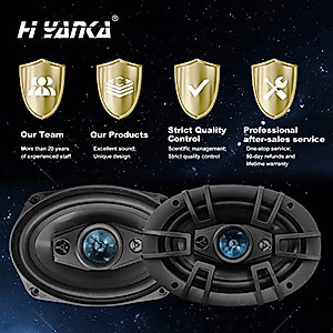 H YANKA 6x9 Car Speakers,500 Watt Max 4-Way 6x9 Speakers, Professional 6x9 Speakers，Truck Speakers，Speakers for Car，Speakers Car Audio，6 by 9 Speakers，Max Box Car Set，Auto Speakers（1 Pair）