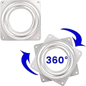 10Pcs 4-Inch Susan Turntable Bearings for Lazy Susans, Square Rotating Bearing Plates, Heavy-Duty Lazy Susan Hardware Swivel Plates, Perfect for Swivel Plates, Corner Cabinets, and Revolving Shelves