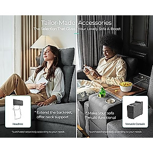 LINSY HOME Modular Sofa, Sectional Couch U Shaped Sofa Couch with Storage, Memory Foam, 6 Seat Modular Sectionals Sofa Couch with Chaise for Living Room, Dark Grey