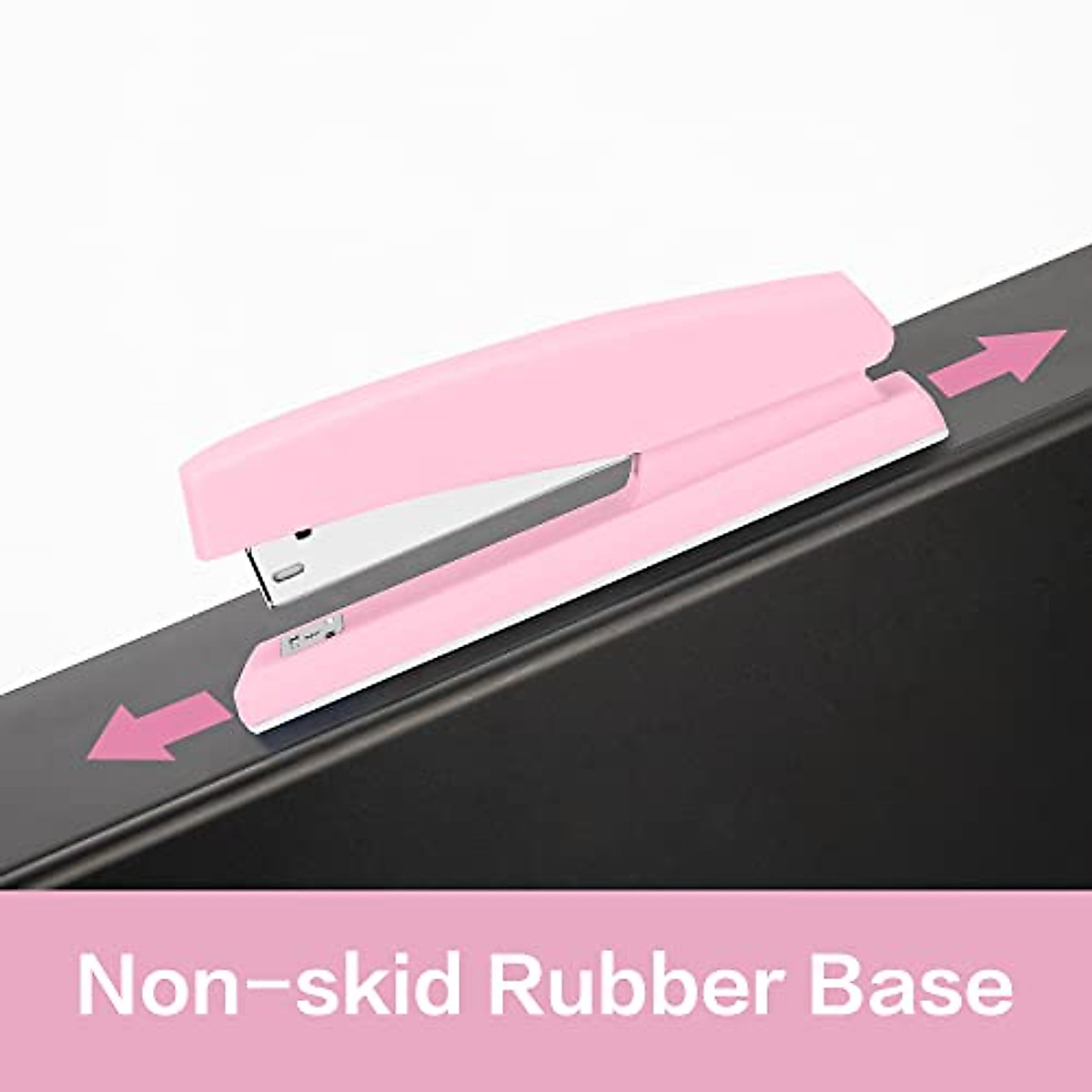 Deli Stapler, Desktop Stapler, Office Stapler, 25 Sheet Capacity, Includes 1000 Staples and Staple Remover, Pink