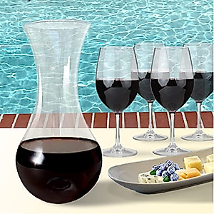 Lily's Home Unbreakable Wine Decanter, Premium Carafe is Made of Shatterproof Tritan Plastic, Ideal for Indoor and Outdoor Use, Reusable and Dishwasher-Safe, Crystal Clear (48 oz. Capacity)