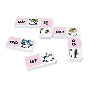 Junior Learning Long Vowel Dominoes Educational Action Games, Multi (JL495)
