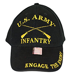 Moon US Army Infantry Crossed Rifles Branch Insignia Embroidered Hat Follow Me Engage Premium Quality Dad Hat For Men Women