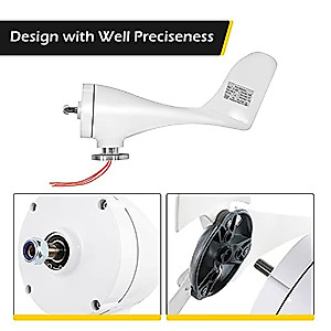 Dyna-Living Wind Turbine Generator Kit 400W DC 12V Wind Turbine Motor 3 Blades Wind Power Generator with Charge Controller for Home Marine Industrial Energy(Not included mast) White