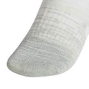 adidas Women's Superlite Badge of Sport (6-pair) No Show Sock, White/Linen Green/Silver Green, Medium US