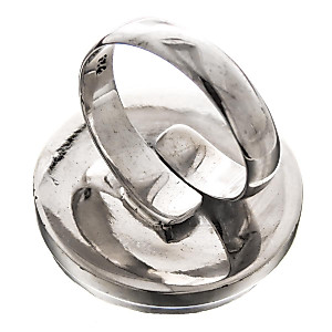 8 Sun Moon Crescent Face Goddess Bison Bone 925 Sterling Silver Ring