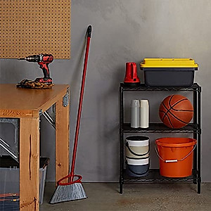 Ymlpre 3 Tier Shelving Unit NSF Wire Shelf Metal Large Storage Shelves Heavy Duty Height Adjustable Commercial Grade Iron Utility Layer Rack Organizer, 23.6x13.8x33.5, 3-Tier 33.5inch