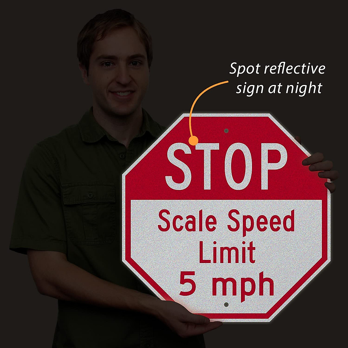 SmartSign Custom STOP Sign 18"x18" 3M Laminated EG Reflective 80 mil Aluminum, Personalized Metal Sign for Outdoor, Parking Lots, Gate, Garages, USA-Made