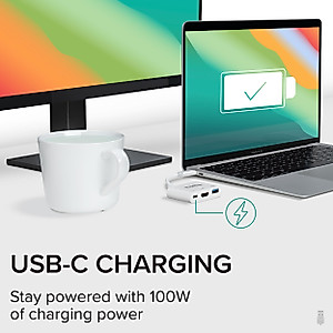 Plugable USB C to HDMI Multiport Adapter, Driverless 3-in-1 Hub with 4K HDMI Output, USB 3.0 and USB-C Charging Port, Compatible with MacBook, Chromebook, Dell XPS, Thunderbolt 3 and More