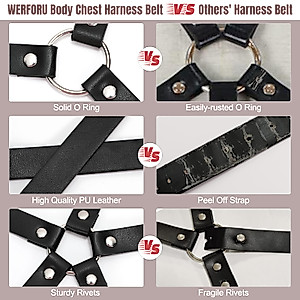 WERFORU Women Body Punk Waist Belt Adjustable Black Belt Halloween