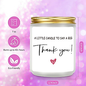 Thank You Gifts Hostess Gifts Appreciation Gifts for Friends Teacher Principal Bus Driver Nurse Doctor Neighbor Coworker - Lavender Scent Thank You Candle - 7 oz