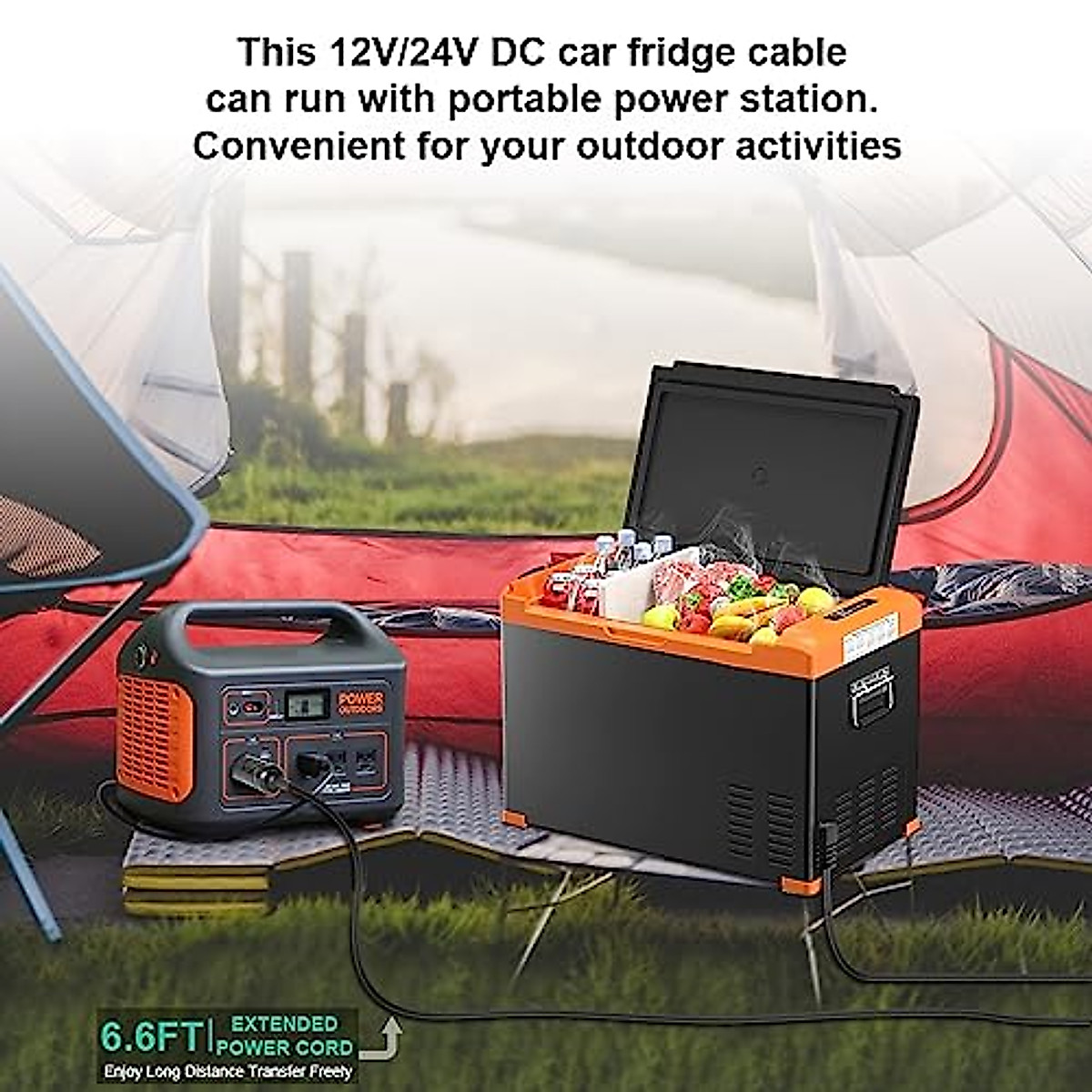 HKY Car Fridge Cigarette Lighter Plug compatible with Alpicool Dometic ARB ICECO Setpower Rockpals Aspenora Ausranvik AstroAI Kalamera JoyTutus Refrigerator Car Freezer Cooler Power Cord