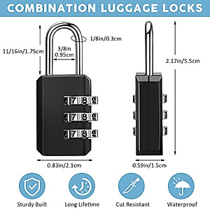 16 Pack Small Combo Locks 3 Digit Combination Lock Luggage Number Locks Backpack Lock Waterproof Padlock for Suitcases Traveling Toolbox School Gym Employee Locker