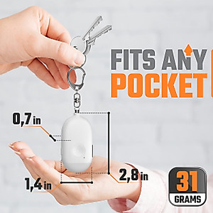 Rechargeable Self Defense Keychain Alarm 2 Pack – 130 dB Loud Emergency Personal Siren with LED Light – SOS Safety Alert Device Key Chain for Women, Kids, Elderly, and Joggers by WETEN (Black&White)