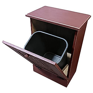 Sawdust City Solid Pine Tilt-Out Trash Bin Holder (Old Burgundy)