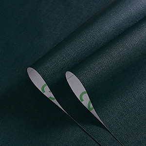 Akywall Grasscloth Peel and Stick Wallpaper Blackish Green Textured Fabric Linen Contact Paper Waterproof Self Adhesive Stick on Wall Paper Removable Vinyl Roll for Cabinet Drawer 15.7" x 78.7"