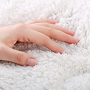 Soft Sherpa Shaggy Fleece Blanket Gray - Fuzzy Fluffy Super Soft Furry Plush Decorative Blanket Dual Sided Throw Size fit Couch Sofa Thick Warm Cozy Blanket, Quatrefoil Pattern 50x60 inches，420GSM