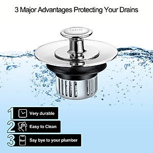 LEKEYE Shower Drain Hair Catcher | Bathroom Drain Stopper | Drain Plug with Filter Hair Catcher