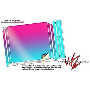 WraptorSkinz PS4 Pro Skin Smooth Fades Neon Teal Hot Pink - Decal Style Skin Wrap fits Sony PlayStation 4 Pro Console