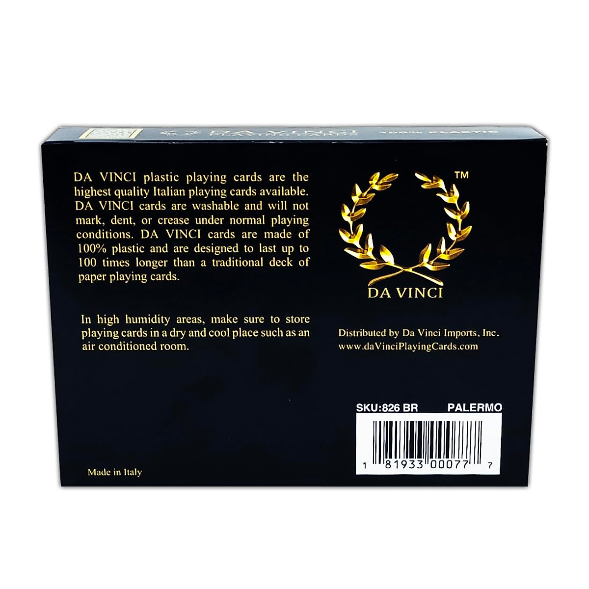 DA VINCI Palermo, Italian 100% Plastic Playing Cards, 2 Deck Set with Hard Shell Case and 2 Cut Cards (Bridge Size Regular Index)