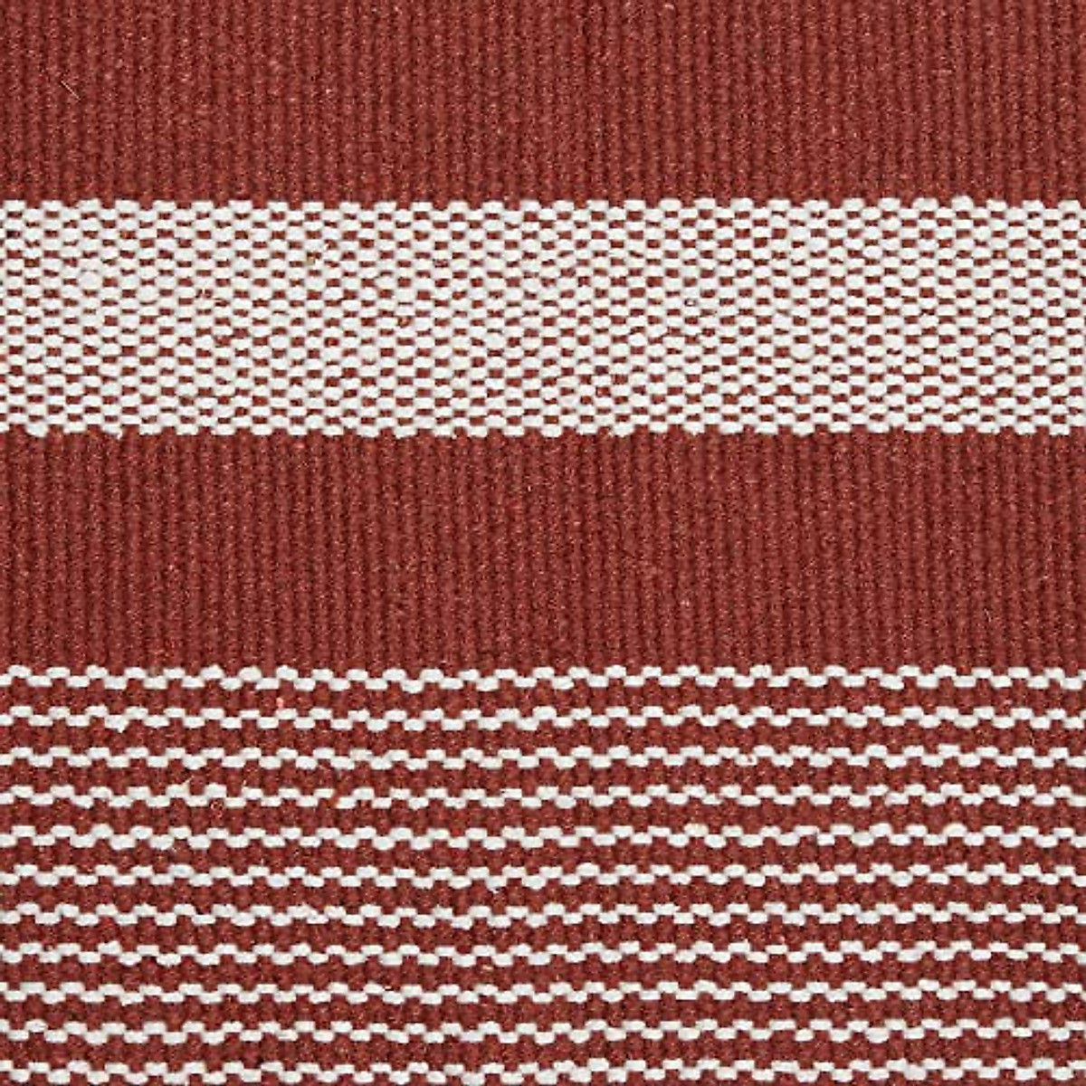 DII Woven Rag Rug Collection Recycled Yarn Cabana Stripe, 2x3', Cinnamon