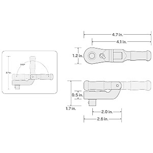 TEKTON 3/8 Inch Drive Folding Quick-Release Ratchet | SRH35104