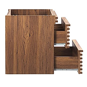 Modway Render 24" Wall-Mount Bathroom Vanity Cabinet in Walnut - Sink Basin Not Included