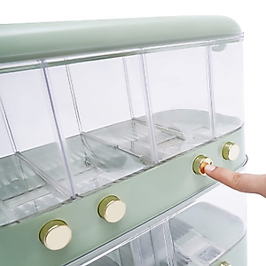 kangten 22Lbs Rice Cereal Grain dispenser, Removable 6 Grids 2 Layers Beans Cereal Containers Storage with Sealed lid Moisture Resistant Household, Kitchen Storage Container for Beans, Barley, Millet