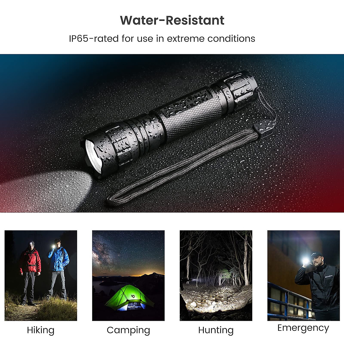 Feyachi FL14-MB Tactical Flashlight 1200 Lumen Matte Black LED Light with Flashlight Mount and Pressure Switch Included