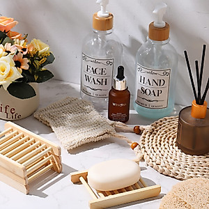 60 Pcs Soap Accessories Set Including 20 Pcs Wood Soap Holder Soap Dishes for Bar Soap Tray, 20 Pcs Soap Saver Bag Exfoliating Soap Pouch, 20 Pcs Self Draining Soap Saver Pads for Bathroom Men Bath