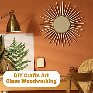 200 Pcs Dowel Rods Wood Sticks Wooden Dowel Rods Round Unfinished Wood Sticks for Crafts Long Wood Dowels for Home Party Decor DIY (1/4 x 12 Inch)