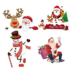ABOOFAN Christmas Light Switch Sticker Removable Wall Decal for Christmas Home Party Decoration 4Pcs