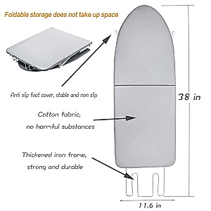 Tabletop Ironing BoardMade Portable Iron Board with Extra Layers Padding, Scorch Resistant Cotton Top, and Foldable Steel Legs with Safety Lock to Easily Store Away