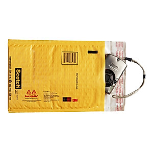 Scotch Plastic Bubble Mailer, 10.5 in x 15.25 in, Size #5, Yellow, 4/Pack (8915-4)
