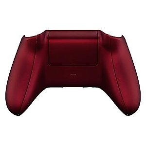 eXtremeRate Soft Touch Grip Custom Bottom Shell Back Panels for Xbox One S & One X Controller, Scarlet Red Replacement Back Shell Side Rails w/Battery Cover for Xbox One S X Controller Model 1708