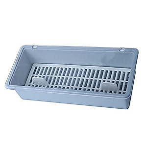 UPKOCH 3pcs box Container Chopstick Tray Drying Plastic Drainer Storage Fork Flatware Chopsticks Dish for and Spoon Rack Utensil Blue Draining Holders Home Drawer Holder Decorative Case