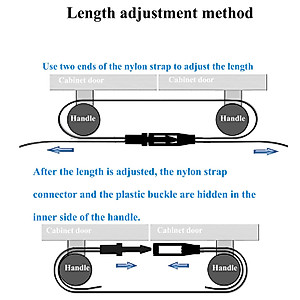 Vukgahao Cabinet Locks,Childproof Refrigerator Child Safety Locks for Double Door Fridge,Kitchen Storage Doors (Black, 14")