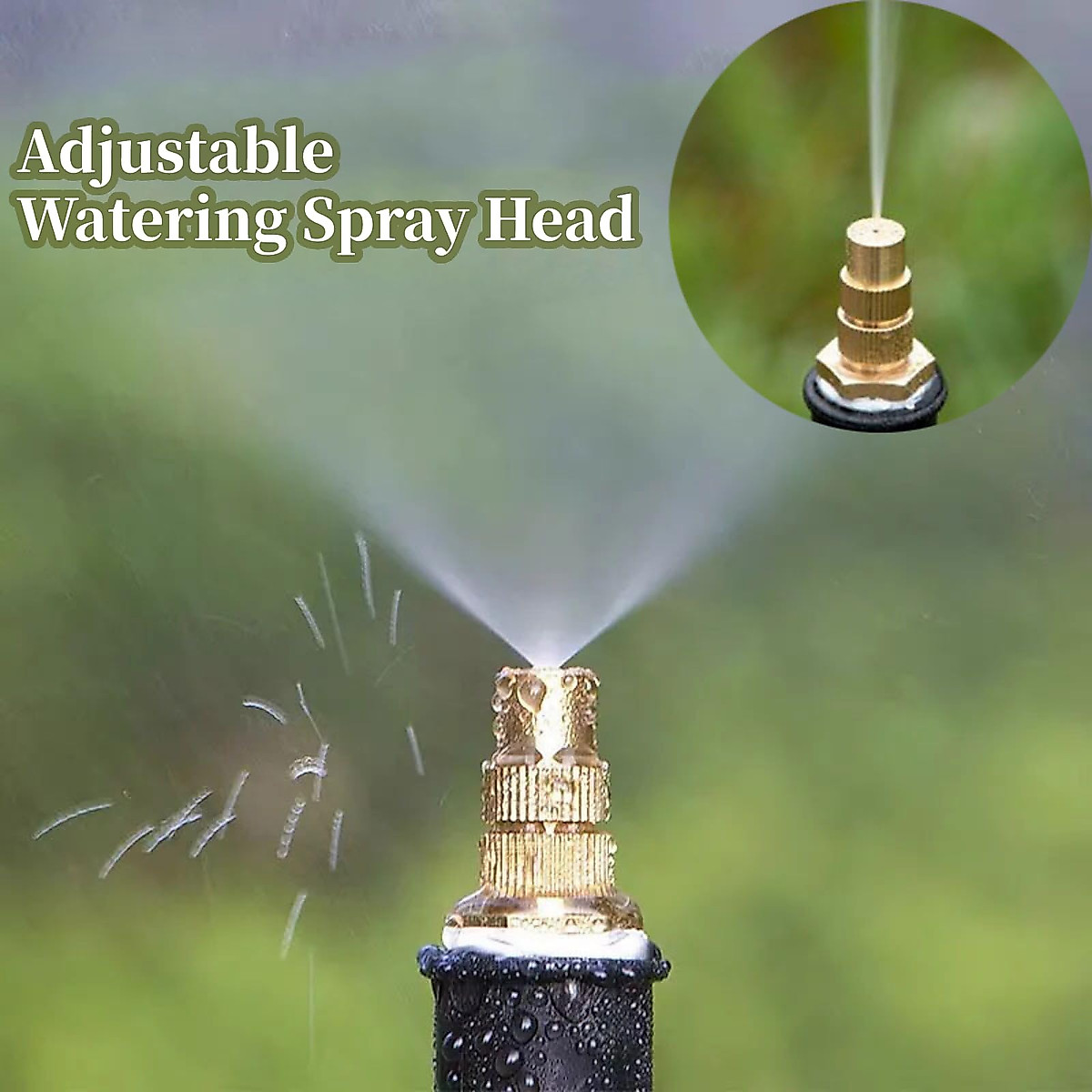 Garden Irrigation Sprinkler Misting Spray Nozzle Adjustable Watering Spray head G1/2'' Male Thread