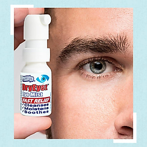 Pressureze DryEyez Natural Eye Relief for Sensitive Eyes. Dry Eyes, Sore Eyes, Irritated Eyes, Preservative-Free, Sterile. Cleanses, Moistens, Soothes 33ml, Made in USA (Pack of 1)