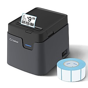 CLABEL 221D Bluetooth Barcode Label Printer: 2 Inch Desktop Label Maker Thermal Barcodes Printer for Address Shipping Warehouse with 1 Roll 40x30mm Label