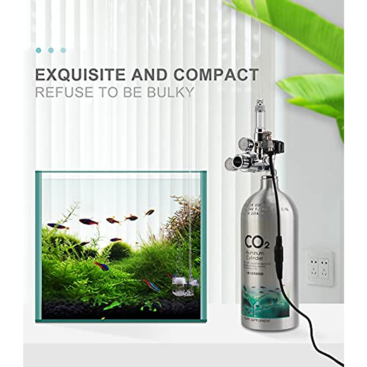 Clscea Aquarium CO2 Regulator Dual Gauge with Bubble Counter and Solenoid Valve, Single Stage