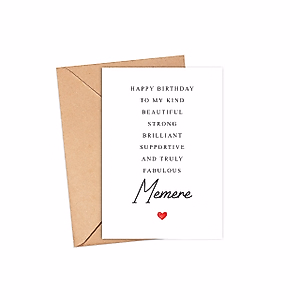 Memere Birthday Card Poem - Amazing Memere Gift - Birthday Card Memere - Special Memere Birthday Card - Birthday Card For Memere